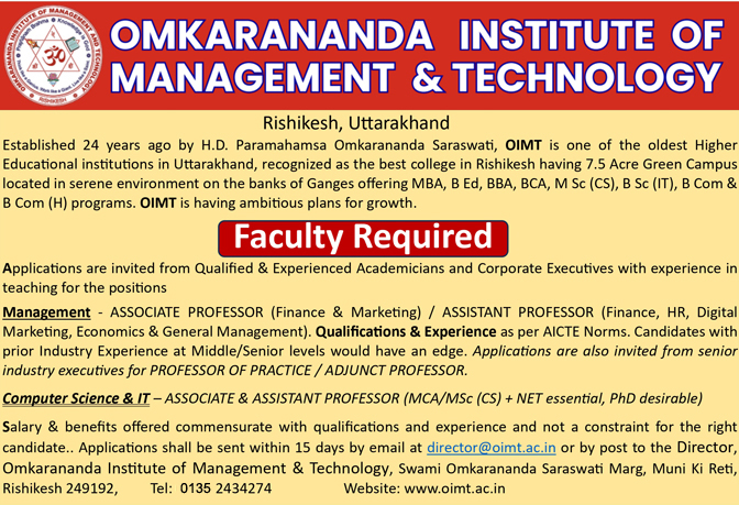 Omkarananda Institute of Management & Technology Home - Omkarananda ...